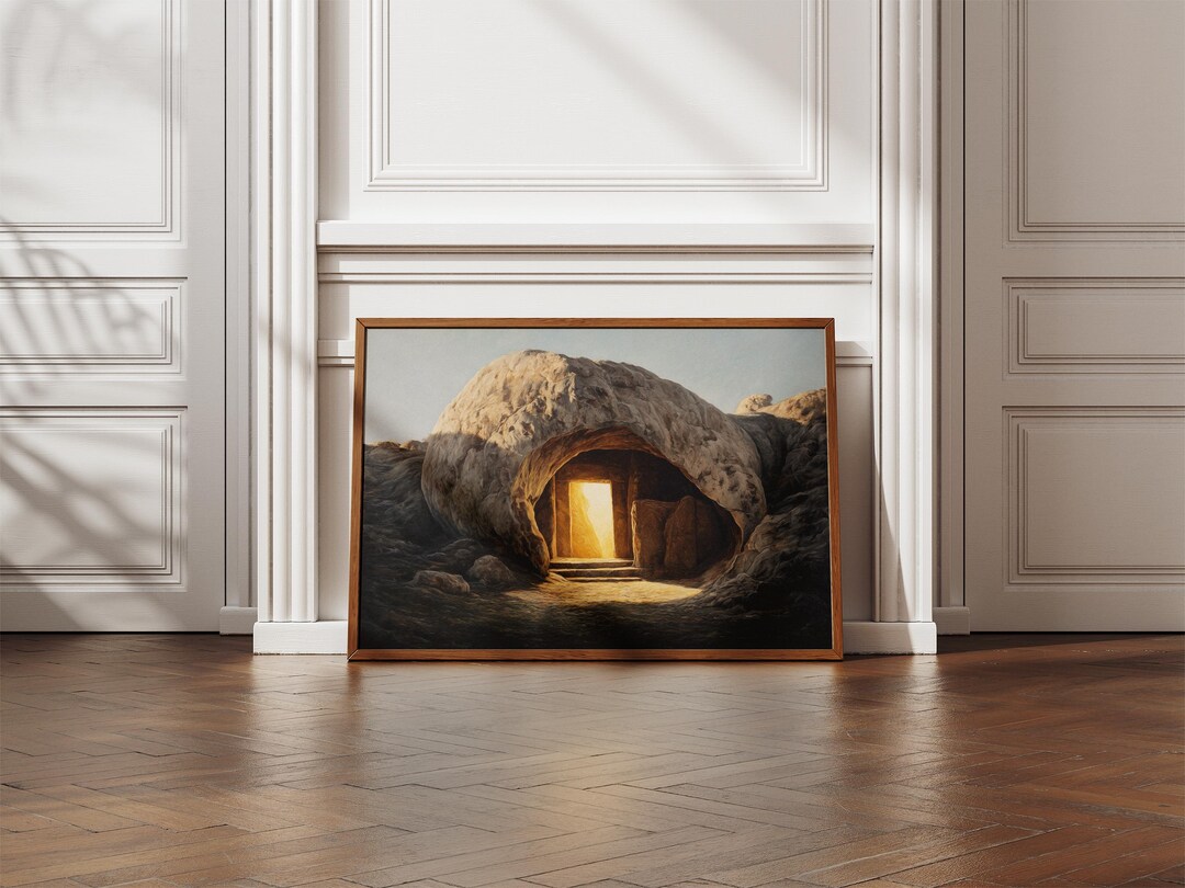 The Empty Tomb Print, Vintage Christian Wall Art, Easter Resurrection ...