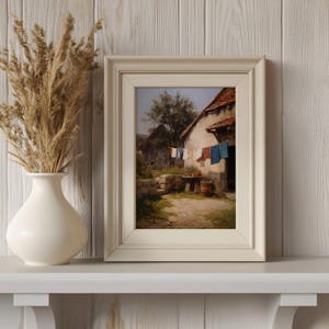 Farmhouse Laundry Day Unframed Painting Print, Vintage Clothesline Wall ...