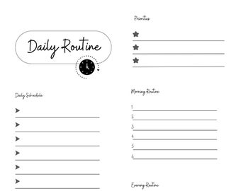 Printable Daily Routine Planner, Instant Download, Daily Routine ...