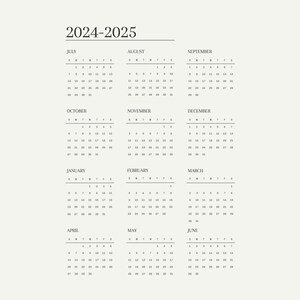 2024-2025 School Year Calendar (plain or White Flowers) - Etsy
