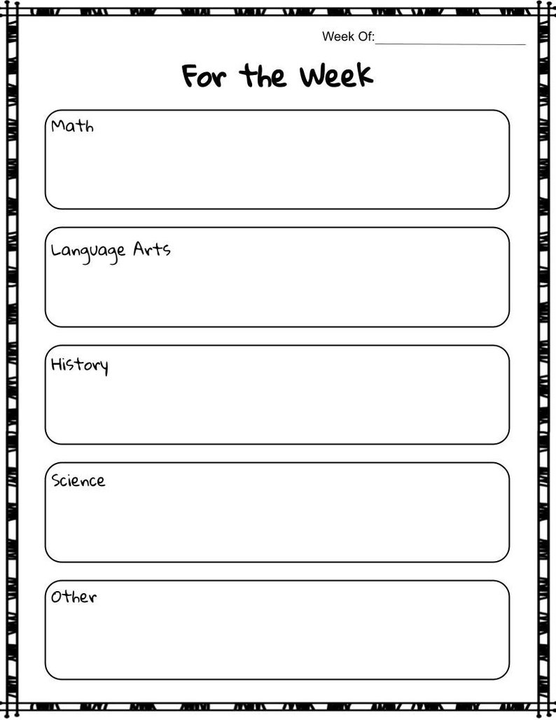 Homeschool Daily Worksheets - Etsy