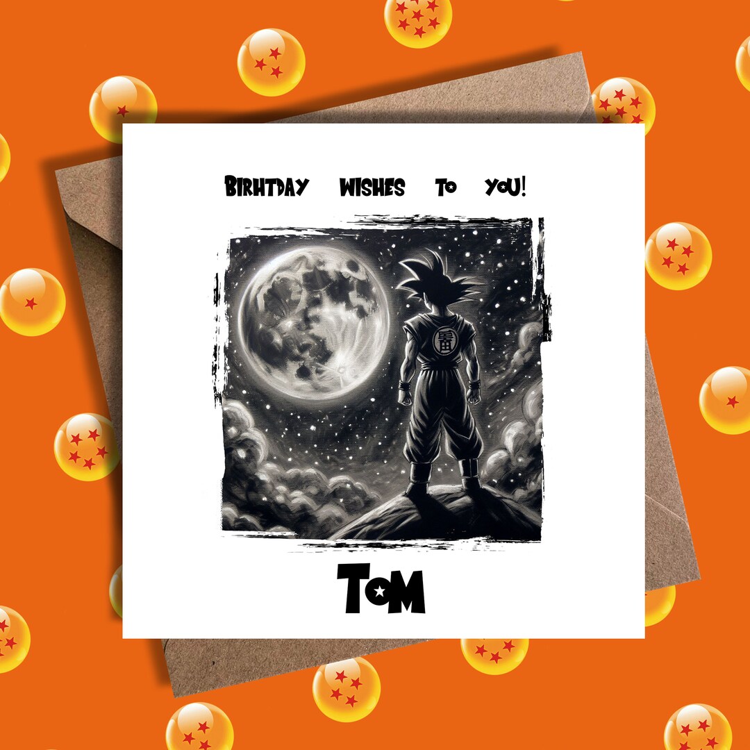 Goku Birthday Card, Personalised Birthday Card, Birthday Card ...