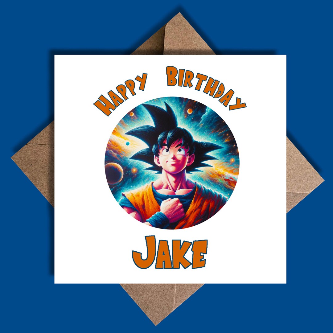 Goku Birthday Card, Personalised Birthday Card, Birthday Card ...