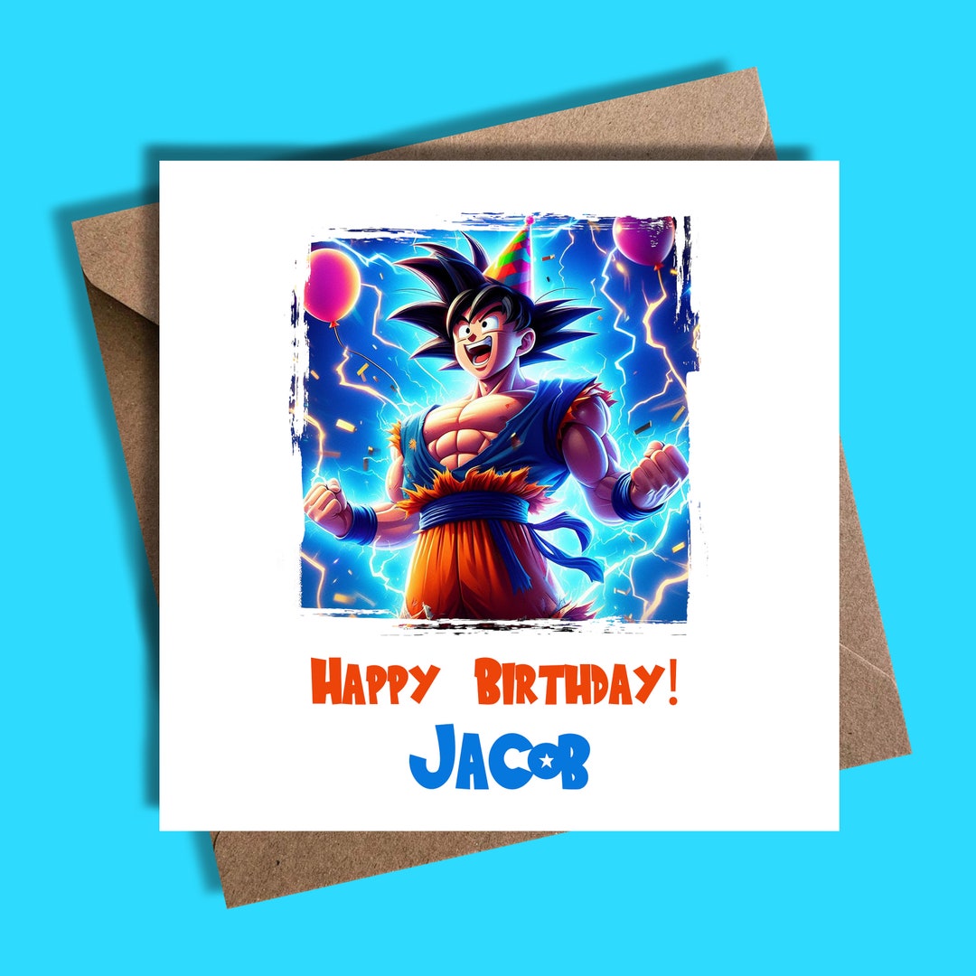 Goku Birthday Card: Personalised Dragon Ball Fan Card - Etsy