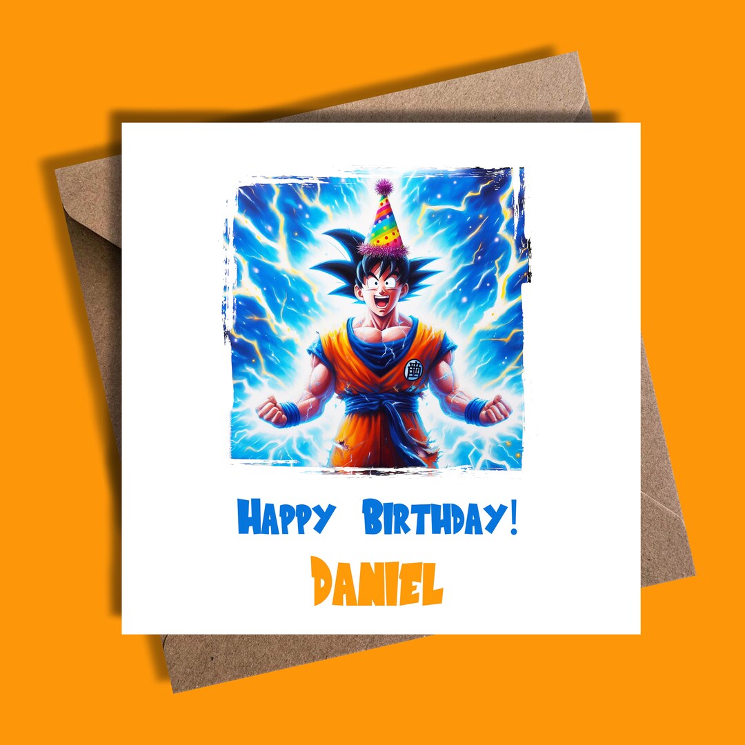 Goku Birthday Card: Dragon Ball Fan, Personalised Name - Etsy UK
