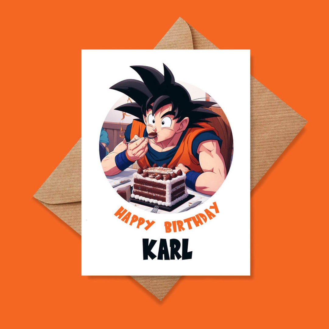 Goku Birthday Card, Personalised Birthday Card, Birthday Card ...