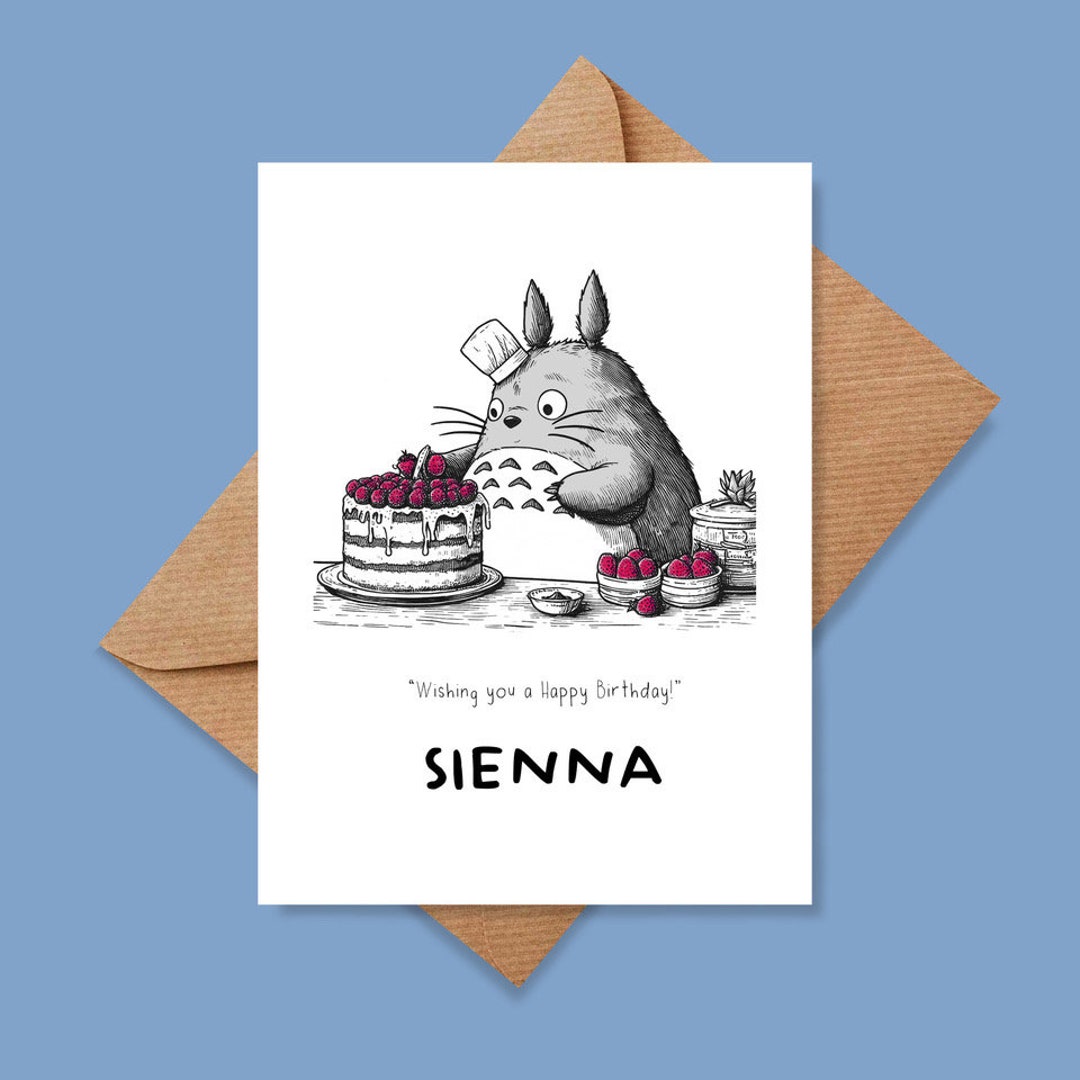 Totoro Personalised Birthday Card, Totoro Birthday Card, Personalised ...
