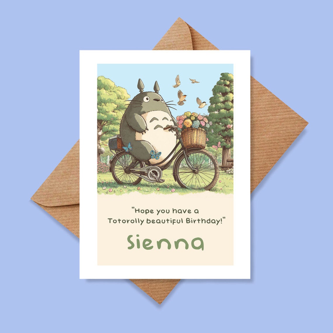 Totoro Personalised Birthday Card, Totoro Birthday Card, Personalised ...