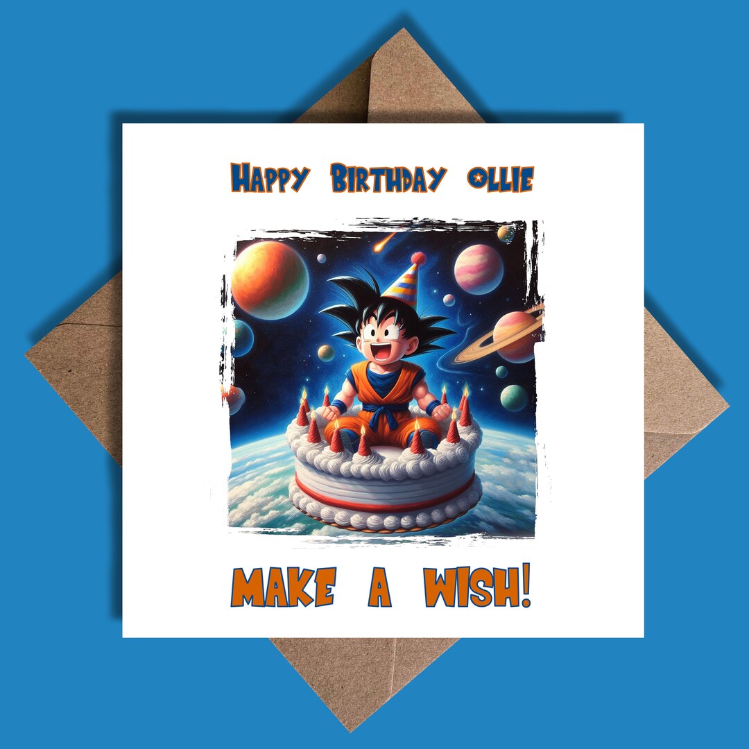 Goku Birthday Card: Personalised Dragon Ball Fan Card - Etsy UK
