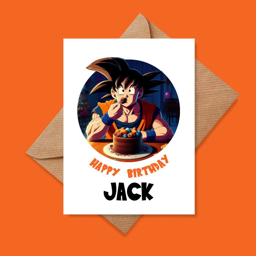 Goku Birthday Card, Personalised Birthday Card, Birthday Card ...