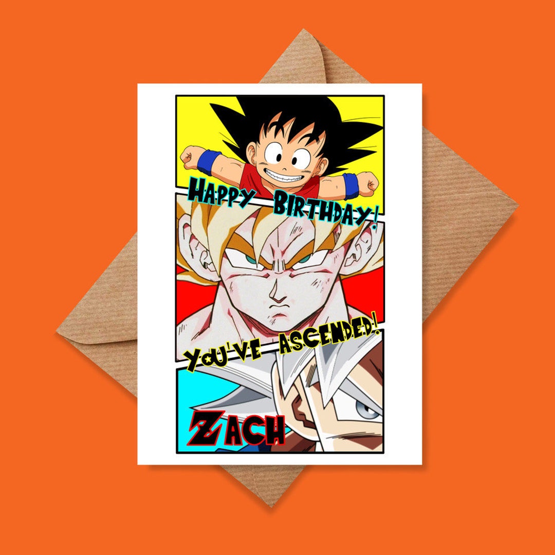 Goku Birthday Card: Personalised Dragon Ball Fan Card - Etsy UK