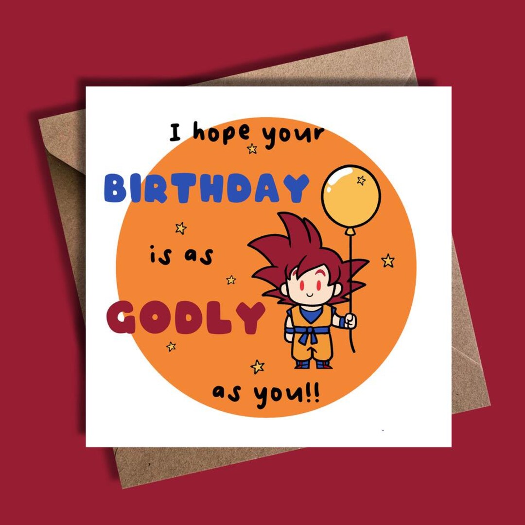 Goku Birthday Card: Personalised Dragon Ball Fan Card - Etsy