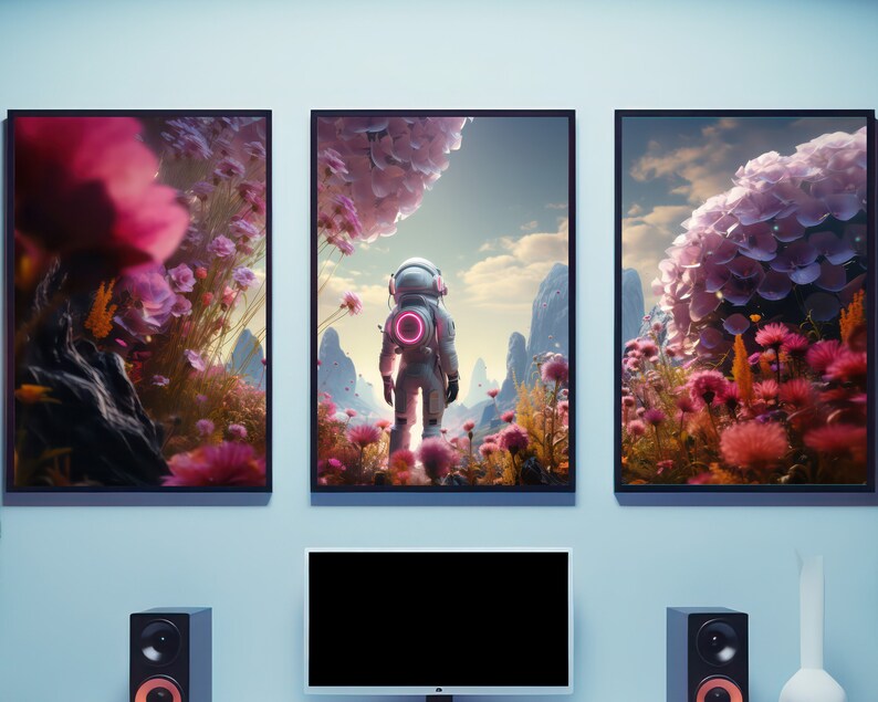 Starfield Inspired Girls Gaming Room Wall Art Set of 3 - Etsy