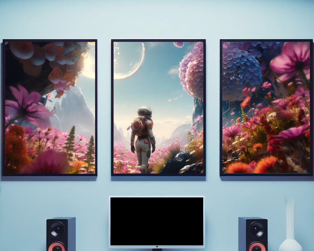 Starfield Inspired Girls Gaming Room Wall Art Set of 3 - Etsy