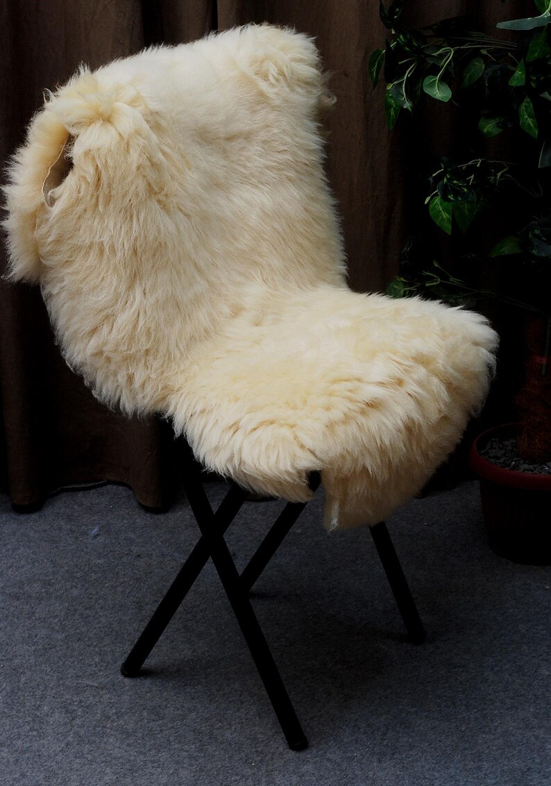 100% Natural Ivory Fur Sheep Skin Rug Luxury Throw Silky Warm Floor ...
