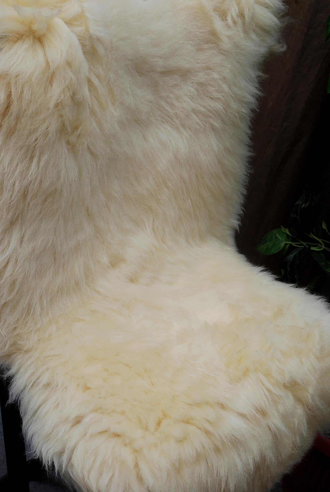 100% Natural Ivory Fur Sheep Skin Rug Luxury Throw Silky Warm Floor ...