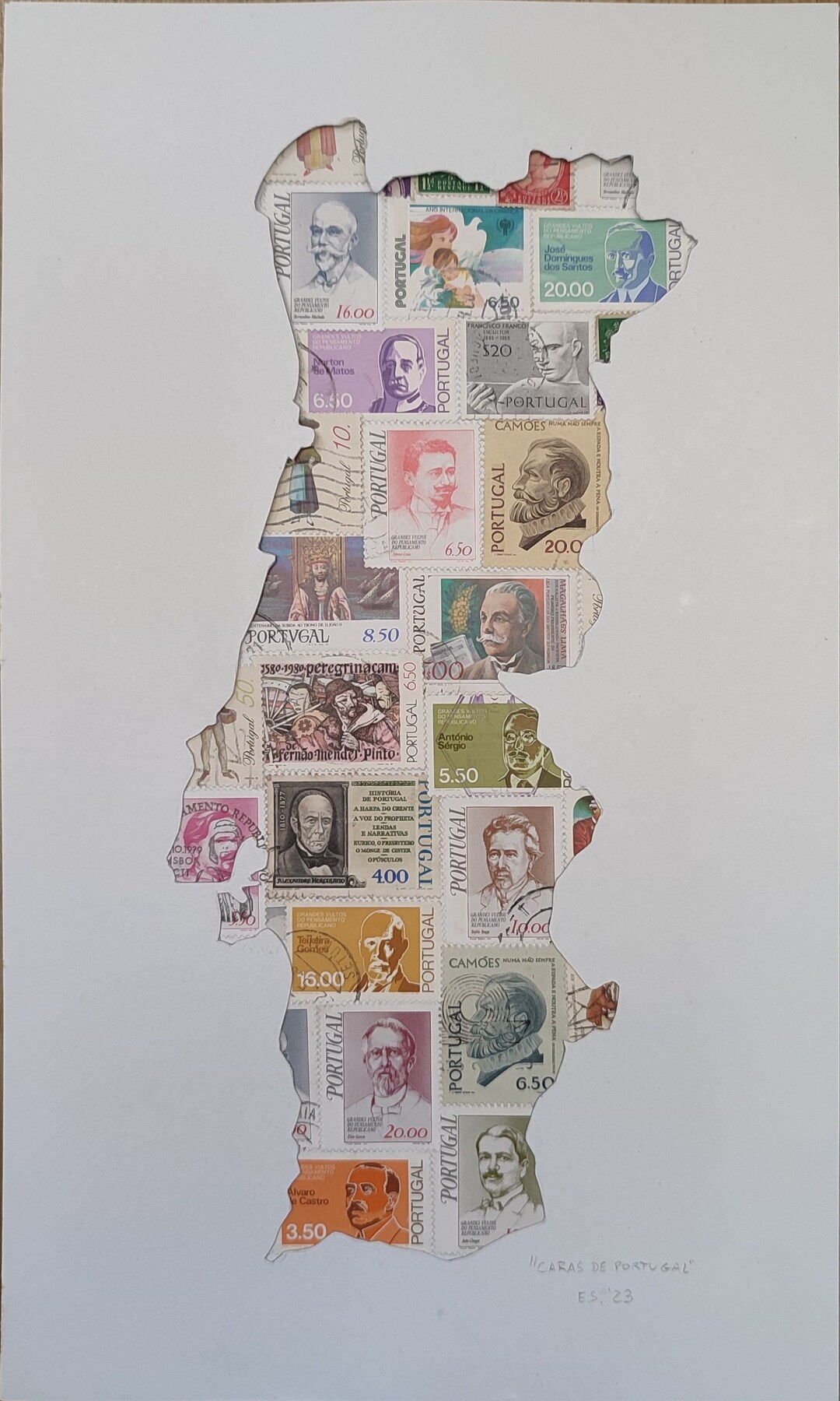Portugal Map With Portuguese Faces Stamps - Etsy