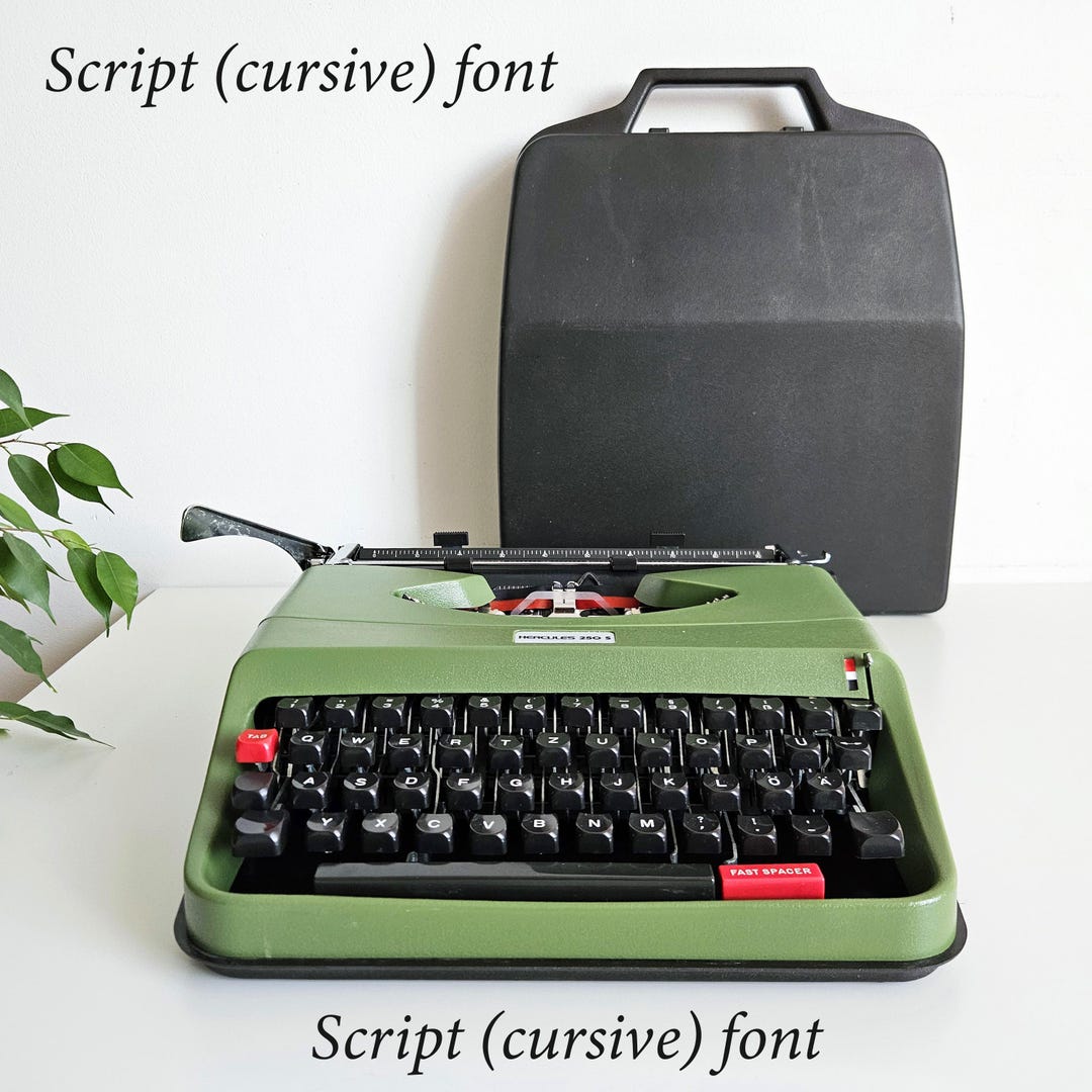 50% OFF! Script Typewriter Hercules 250 S, Cursive Typeface, From the ...