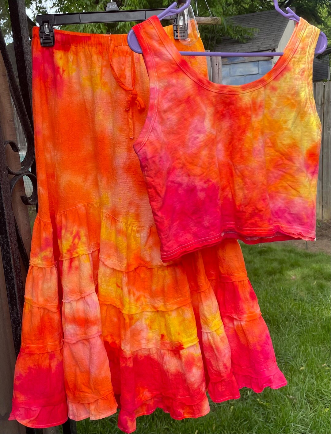 CUSTOM Tie-dye Hippie Skirt/harem & Tank/tube Top Set! - Etsy