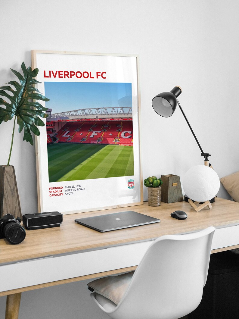 Liverpool FC Poster, Football Poster Print, Anfield Stadium Print ...