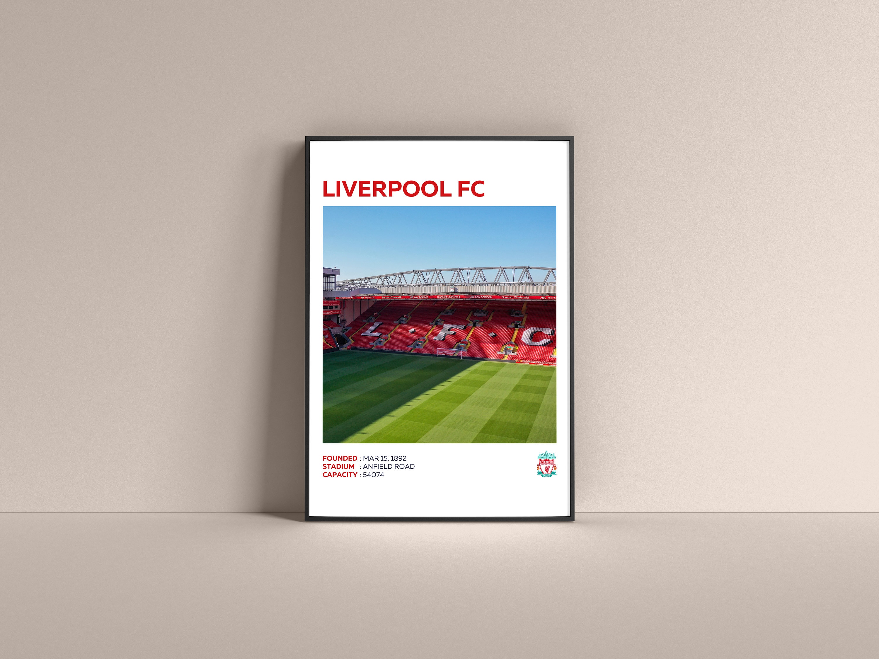 Liverpool FC Poster, Football Poster Print, Anfield Stadium Print ...