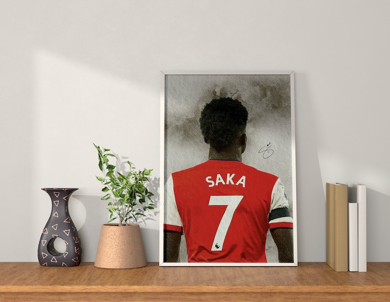 Bukayo Saka Arsenal Poster, Arsenal Number 7, Bukayo Saka Print ...