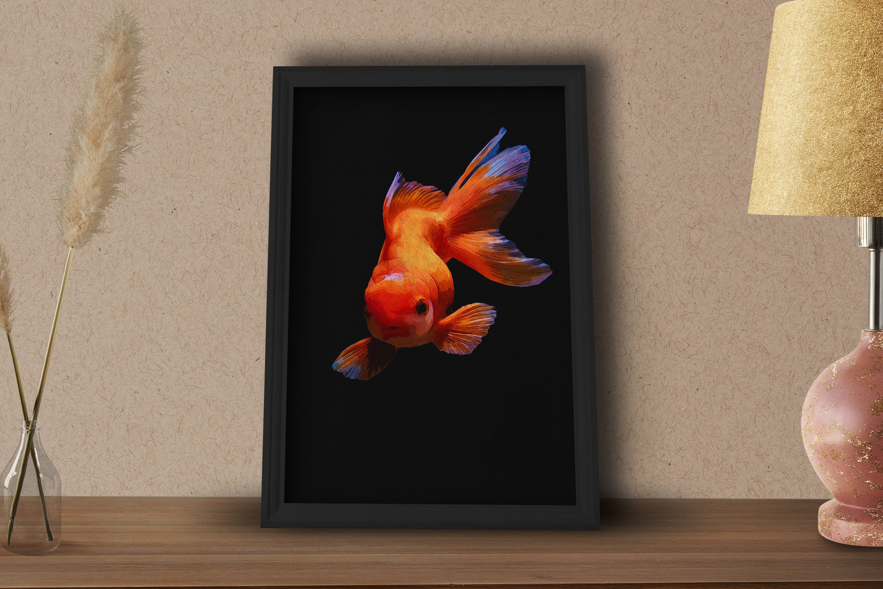 Printable Watercolor Goldfish Decor, Fish Poster, Ocean Wall Art ...