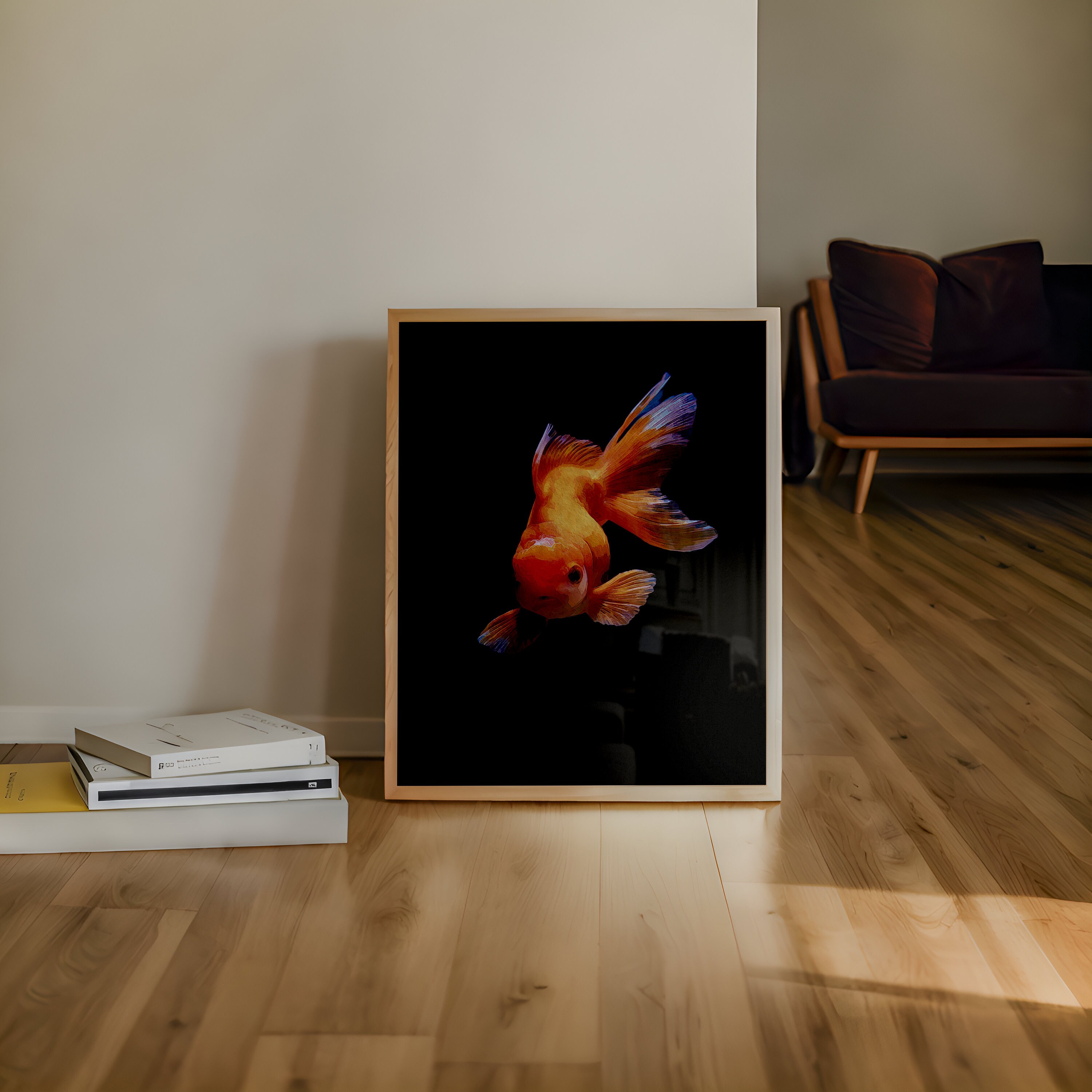 Printable Watercolor Goldfish Decor, Fish Poster, Ocean Wall Art ...