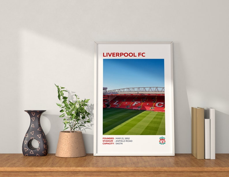 Liverpool FC Poster, Football Poster Print, Anfield Stadium Print ...
