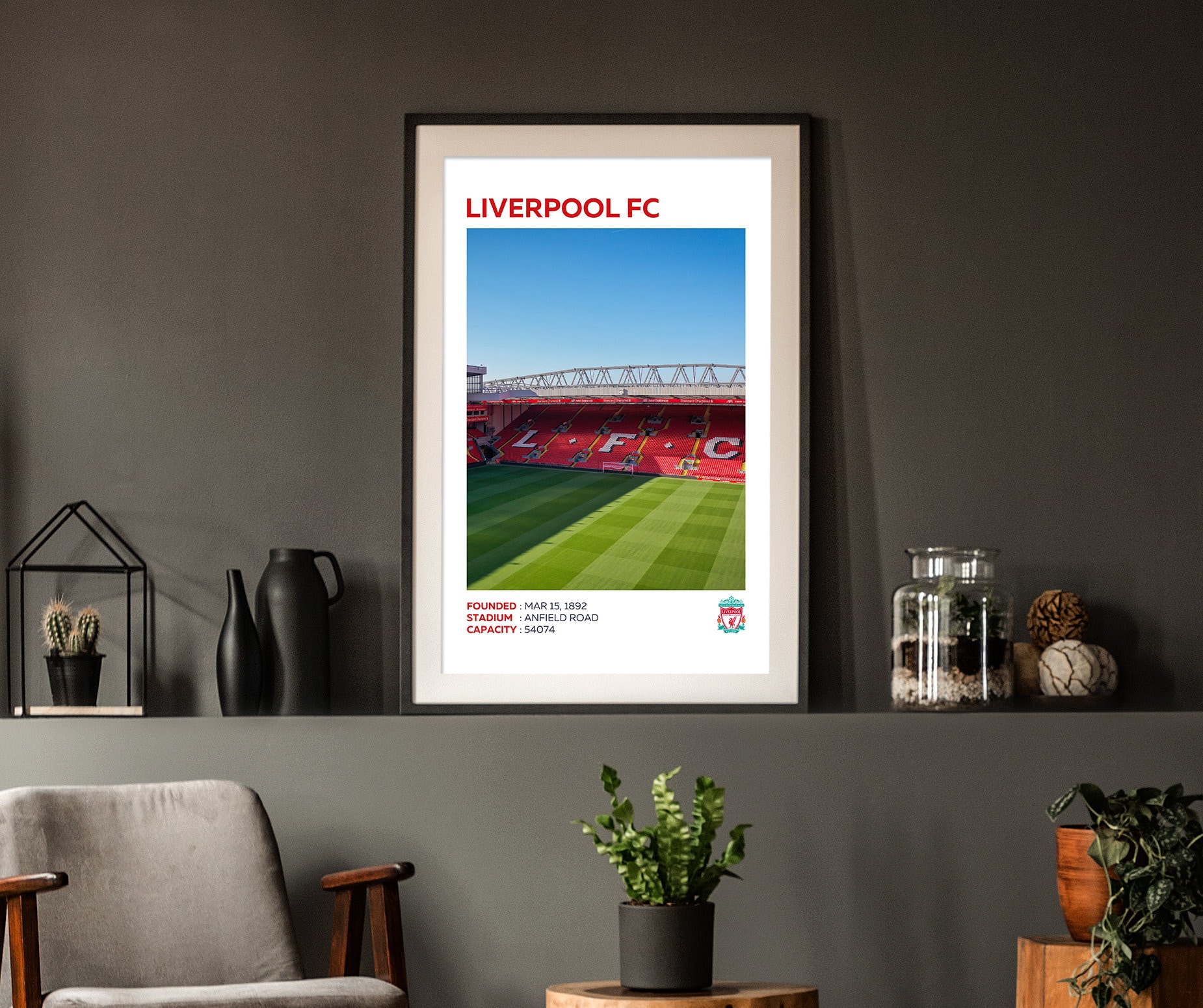 Liverpool FC Poster, Football Poster Print, Anfield Stadium Print ...