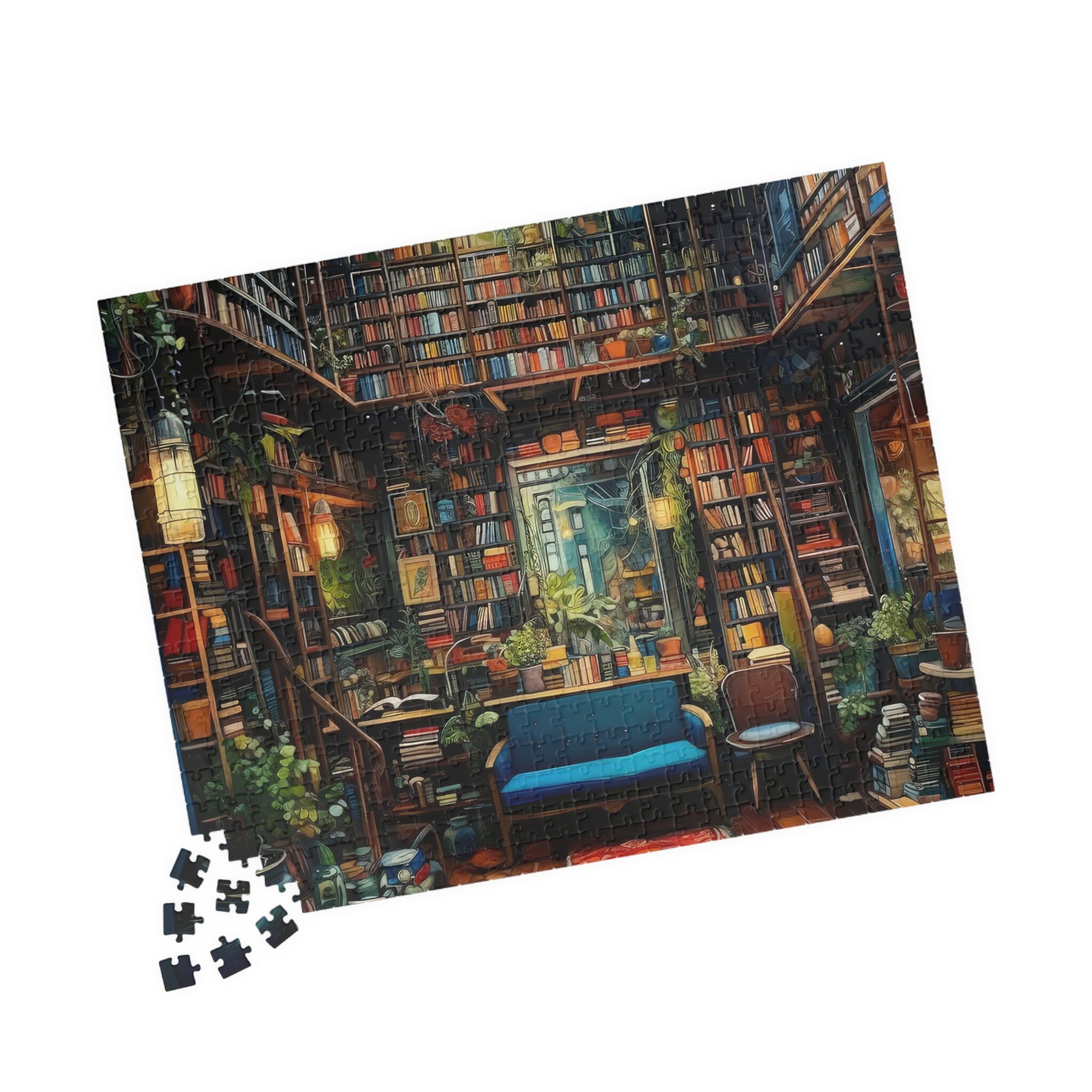 Library Apartment Puzzle (110, 252, 500, 1014-piece); Books, Cool ...
