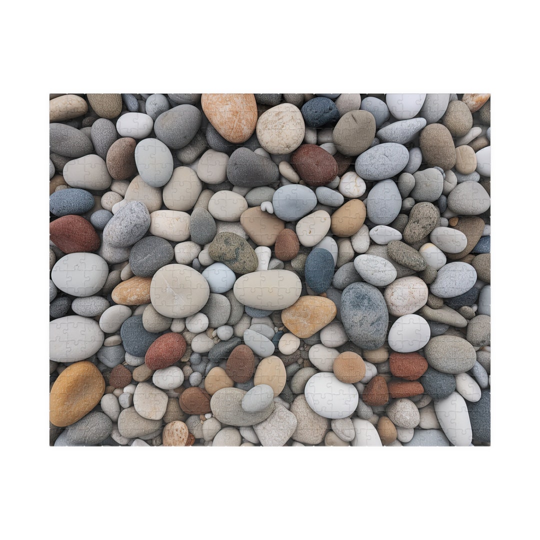 Pebble Puzzle (110, 252, 500, 1014-piece); Rocks, Muted Tones, Tonal ...