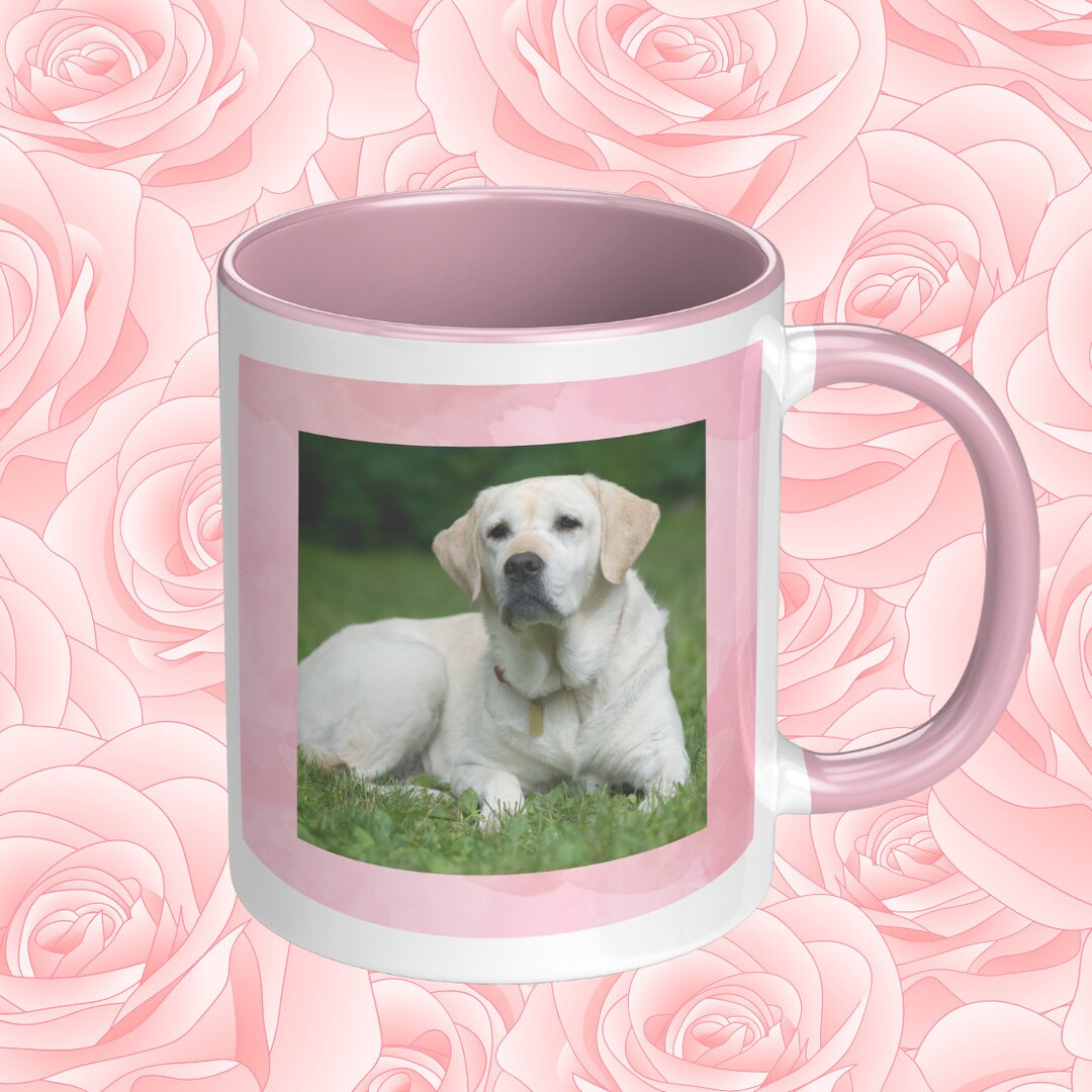 Yellow Lab Pink Accent Mug Yellow Labrador Mug Labrador Mug - Etsy
