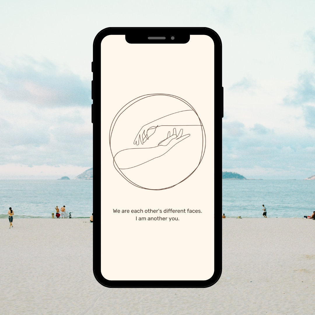 Unity in Diversity: Minimalist Line Art Hands Phone Wallpaper With ...