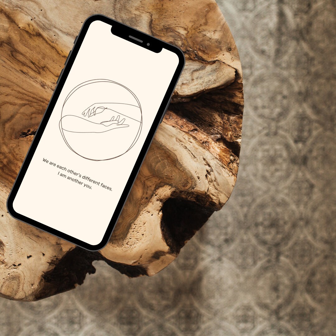 Unity in Diversity: Minimalist Line Art Hands Phone Wallpaper With ...