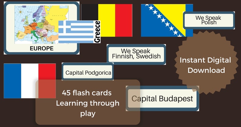 Europe Flashcards: Discover the Countries! Montessori Style Learning ...