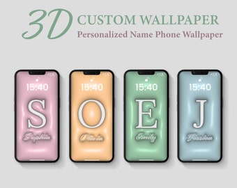 3D Personalized Name Phone Wallpaper, 3D Custom Wallpaper, Phone Floral ...