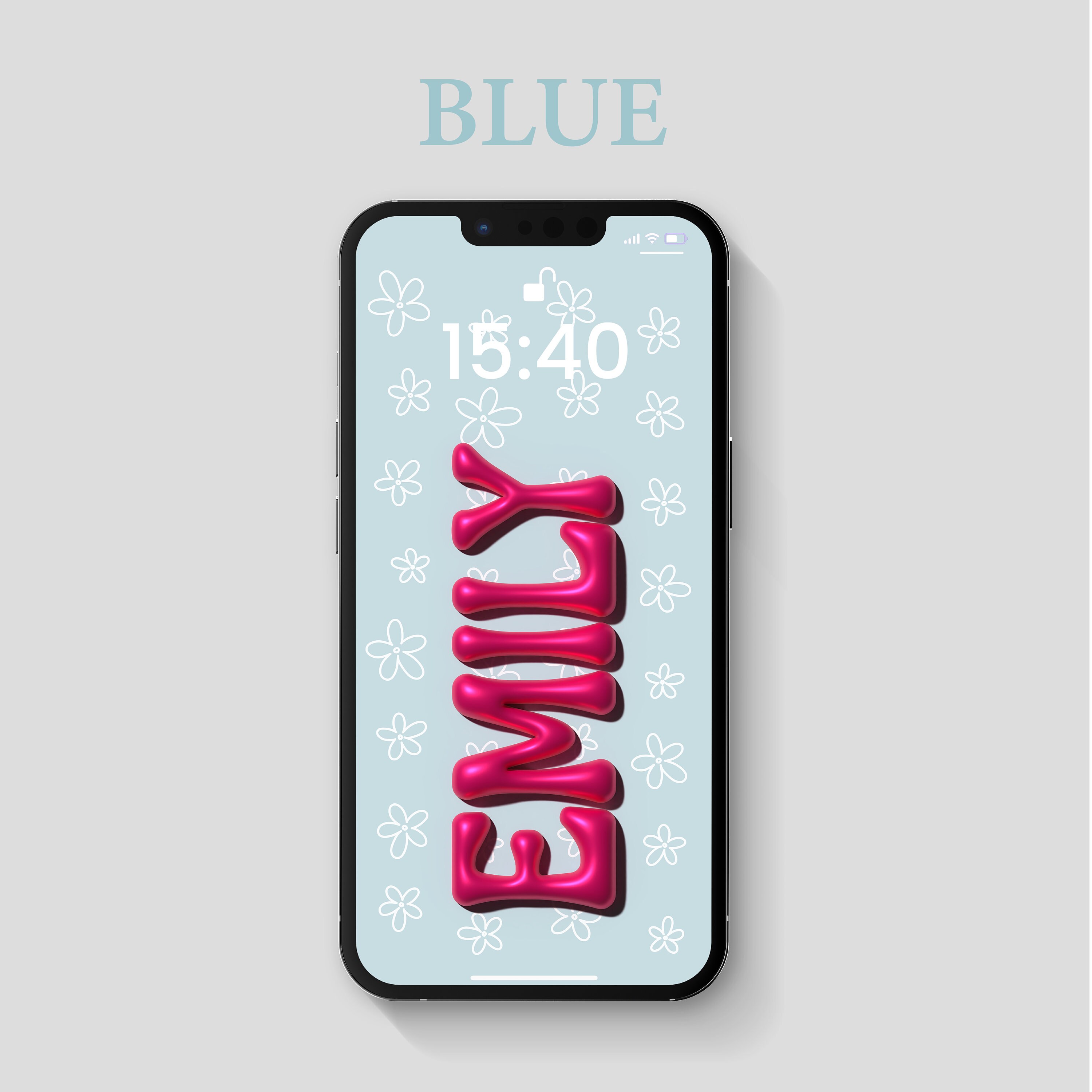 3D Personalized Name Phone Wallpaper, 3D Custom Wallpaper, Phone Floral ...