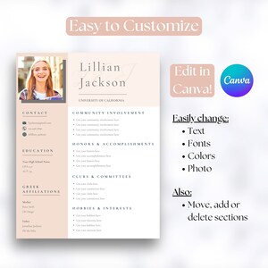 Sorority Resume Template, Rush Resume and Sorority Letter Pack, Social ...