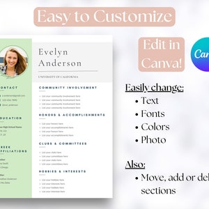 Sorority Resume Template, Rush Resume and Sorority Letter Pack, Social ...