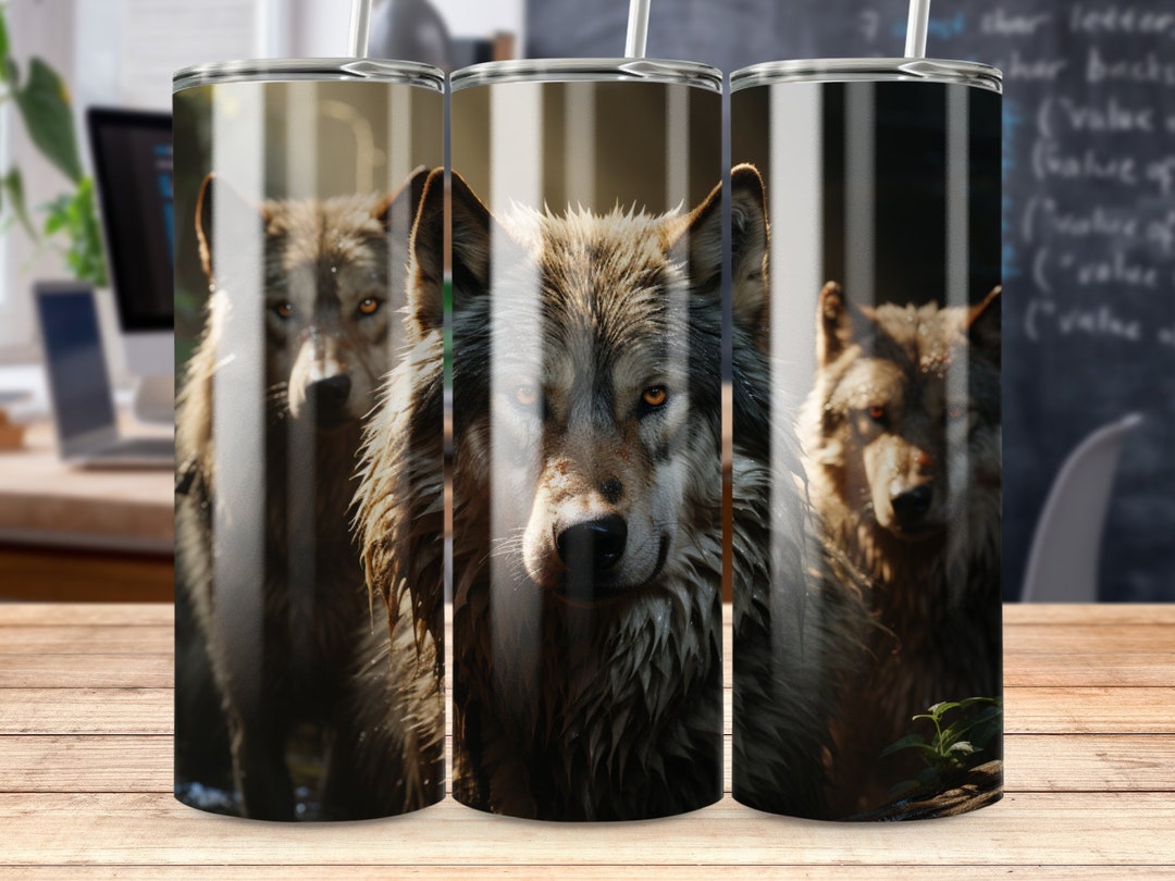 Wolf Tumbler Wrap Sublimation Wolves Tumbler Wrap Design 20 Oz Skinny ...