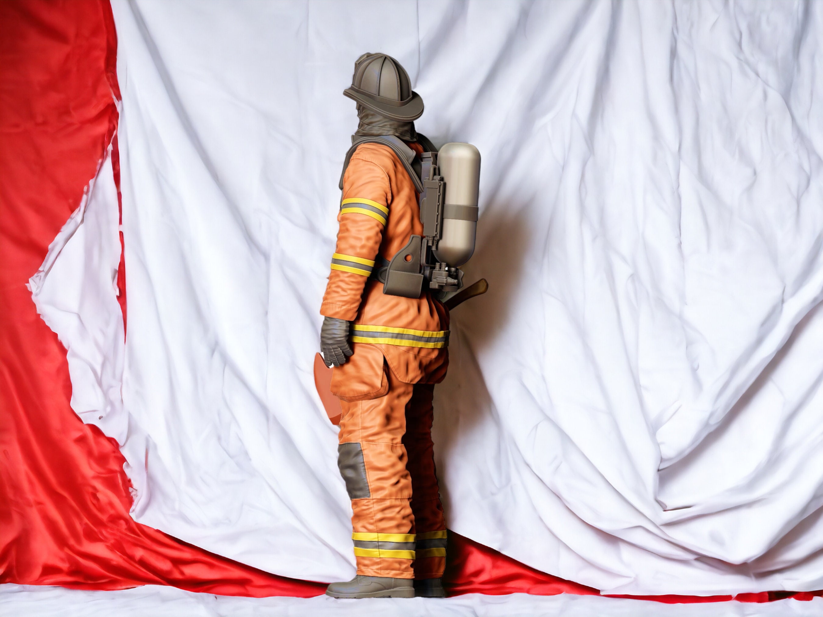 Firefighter With Ax Resin 3d Printed Unpainted First Responder Fireman ...