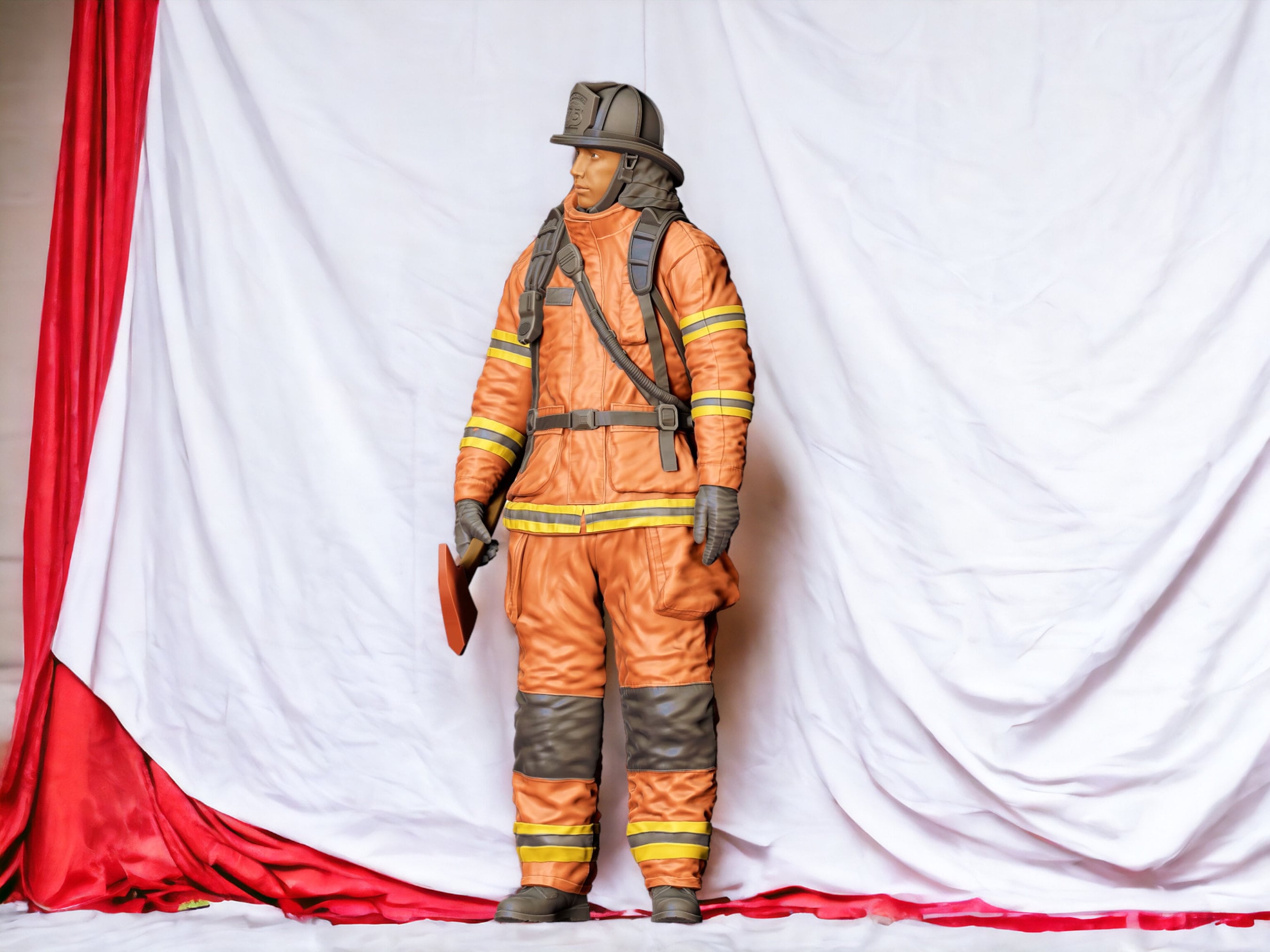 Firefighter With Ax Resin 3d Printed Unpainted First Responder Fireman ...