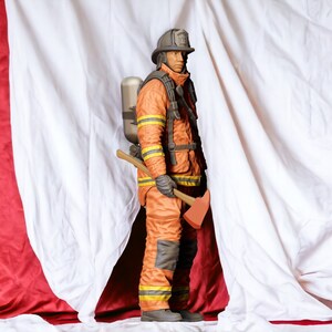 Firefighter With Ax Resin 3d Printed Unpainted First Responder Fireman ...