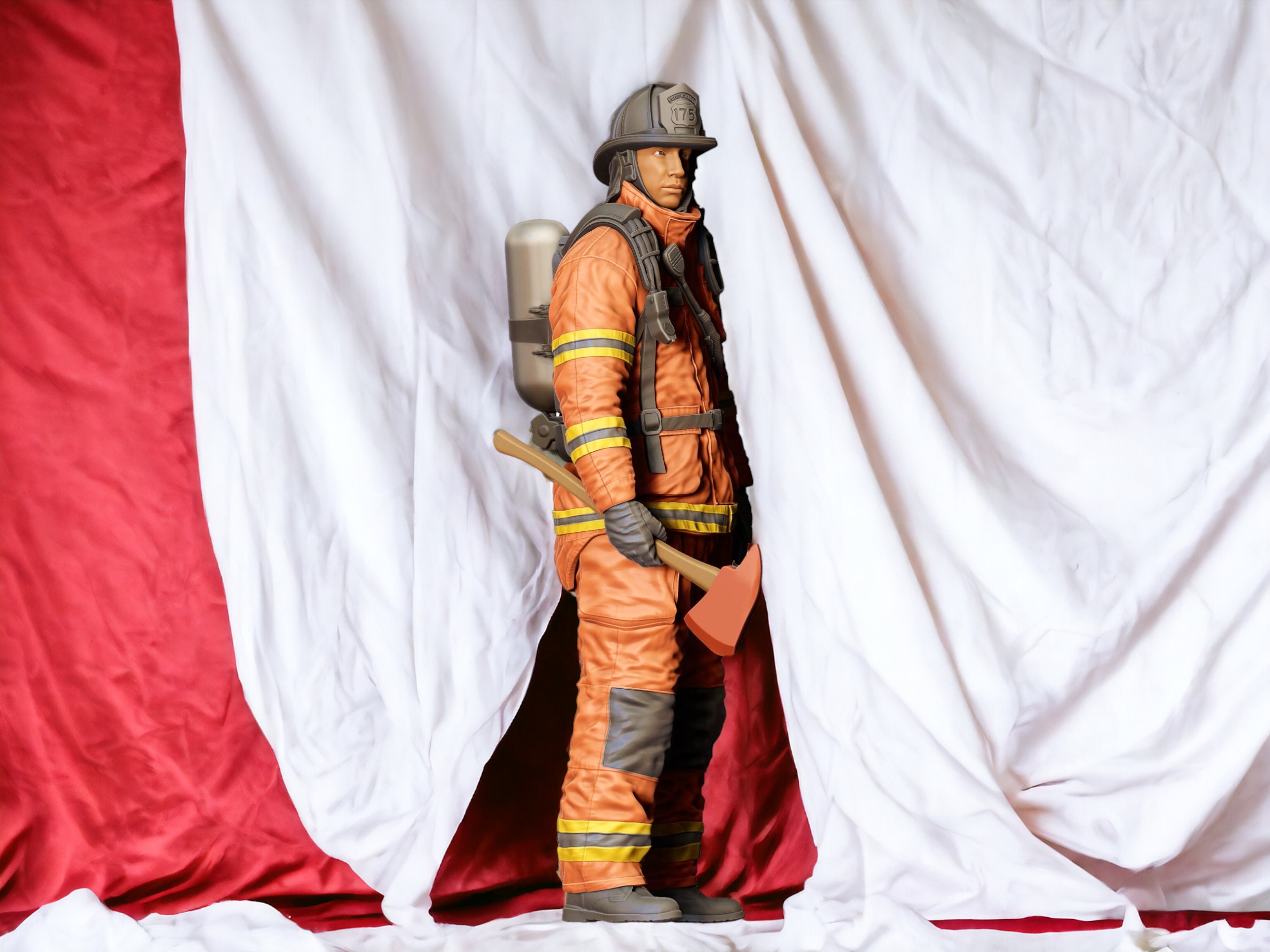 Firefighter With Ax Resin 3d Printed Unpainted First Responder Fireman ...