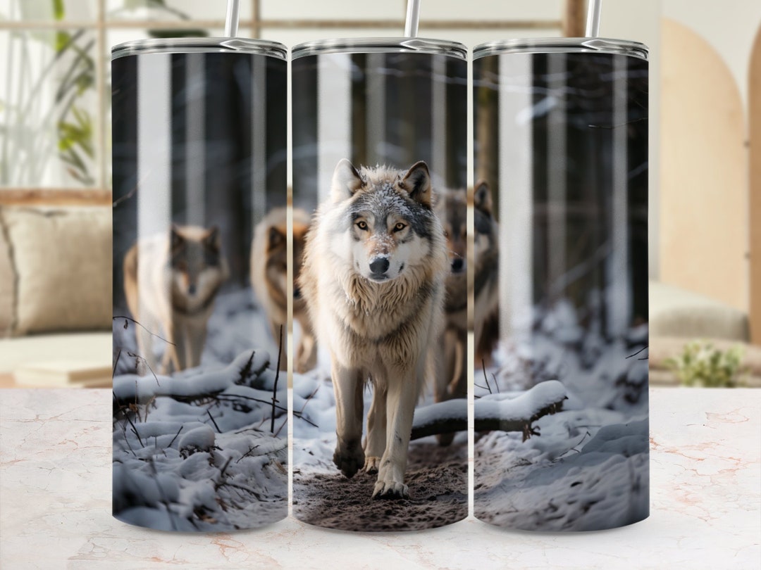 Wolf Tumbler Wrap Sublimation Wolves Tumbler Wrap Design 20 Oz Skinny ...