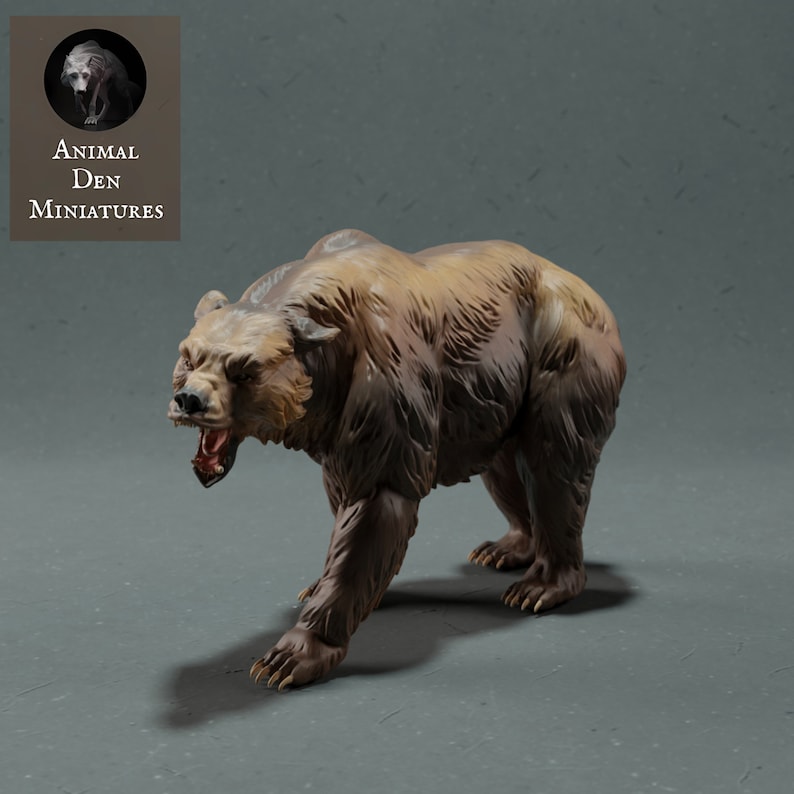 Grizzly Bear Scale Model Dollhouse Miniature Railroad Model 3D Printed ...