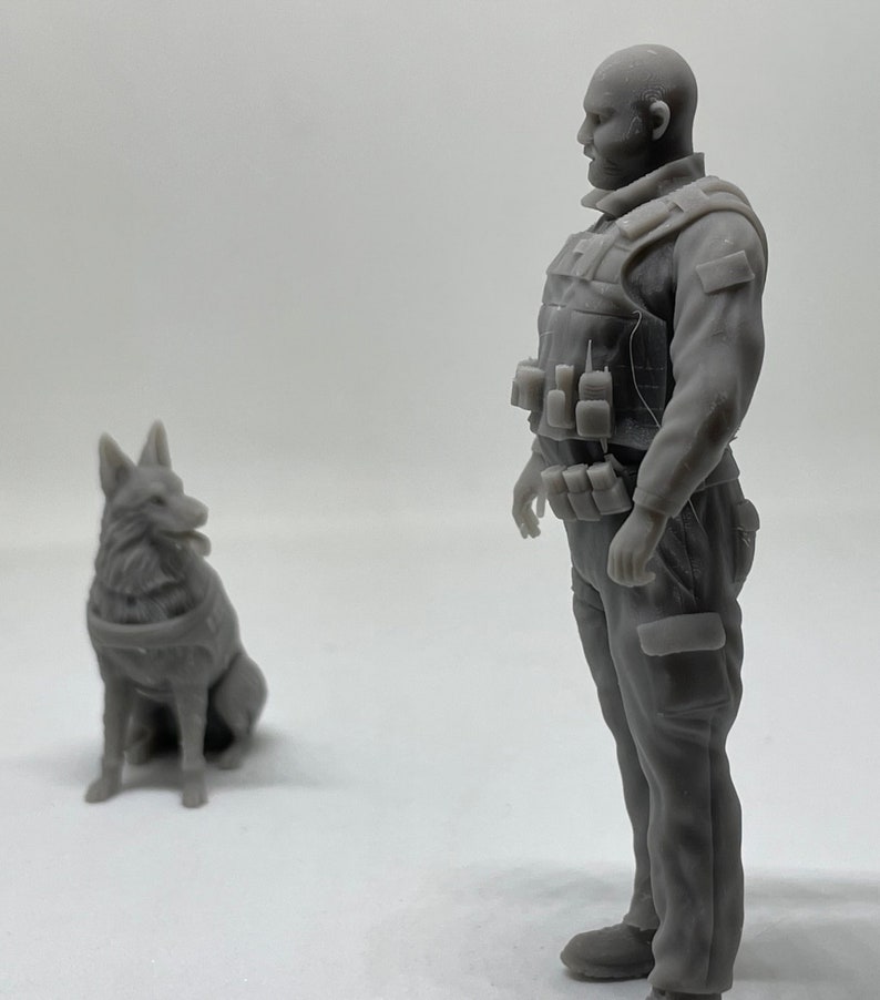 K9 Officer and Police Dog Resin 3d Printed, Unpainted, Police Dog ...