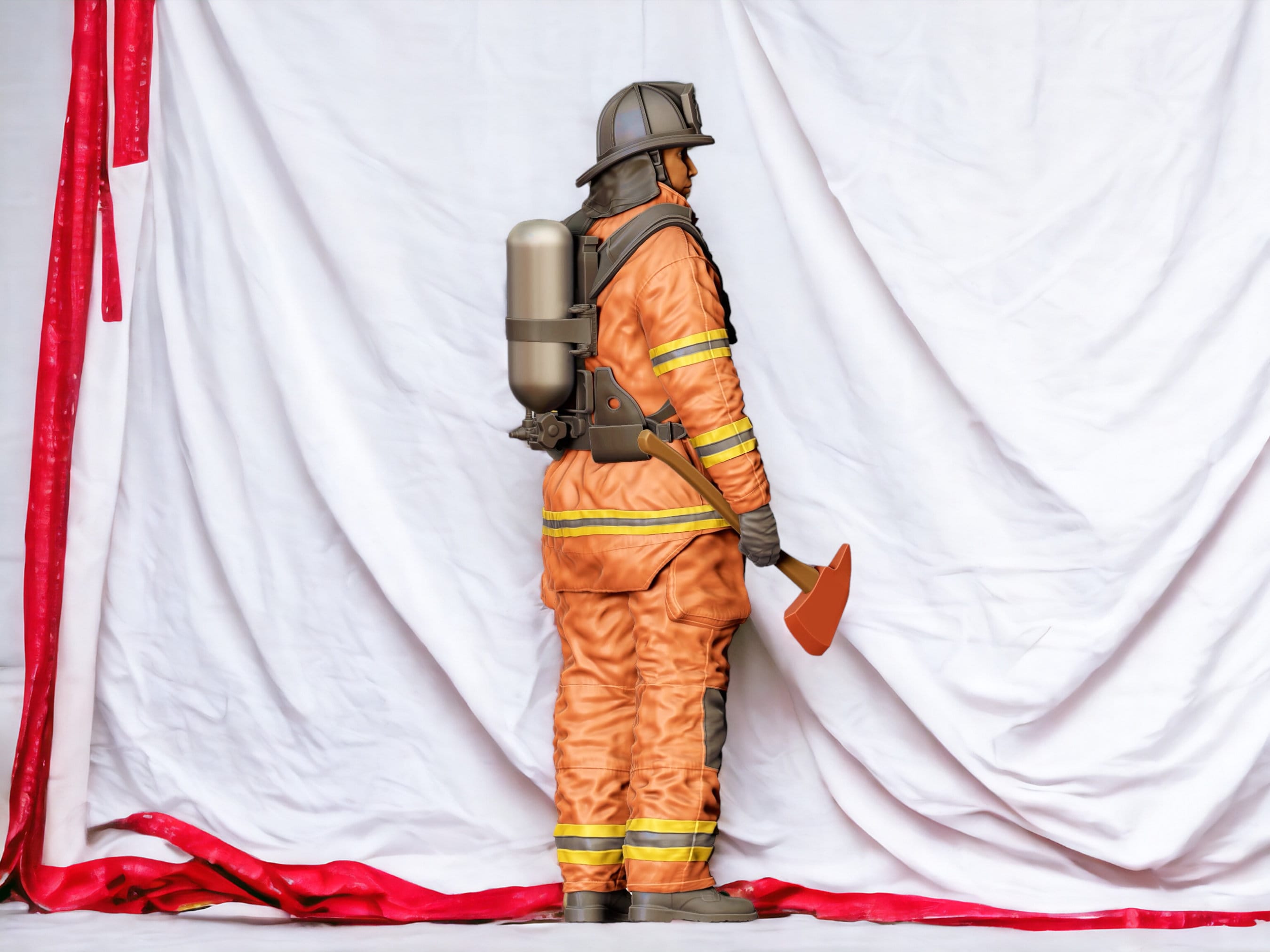 Firefighter With Ax Resin 3d Printed Unpainted First Responder Fireman ...