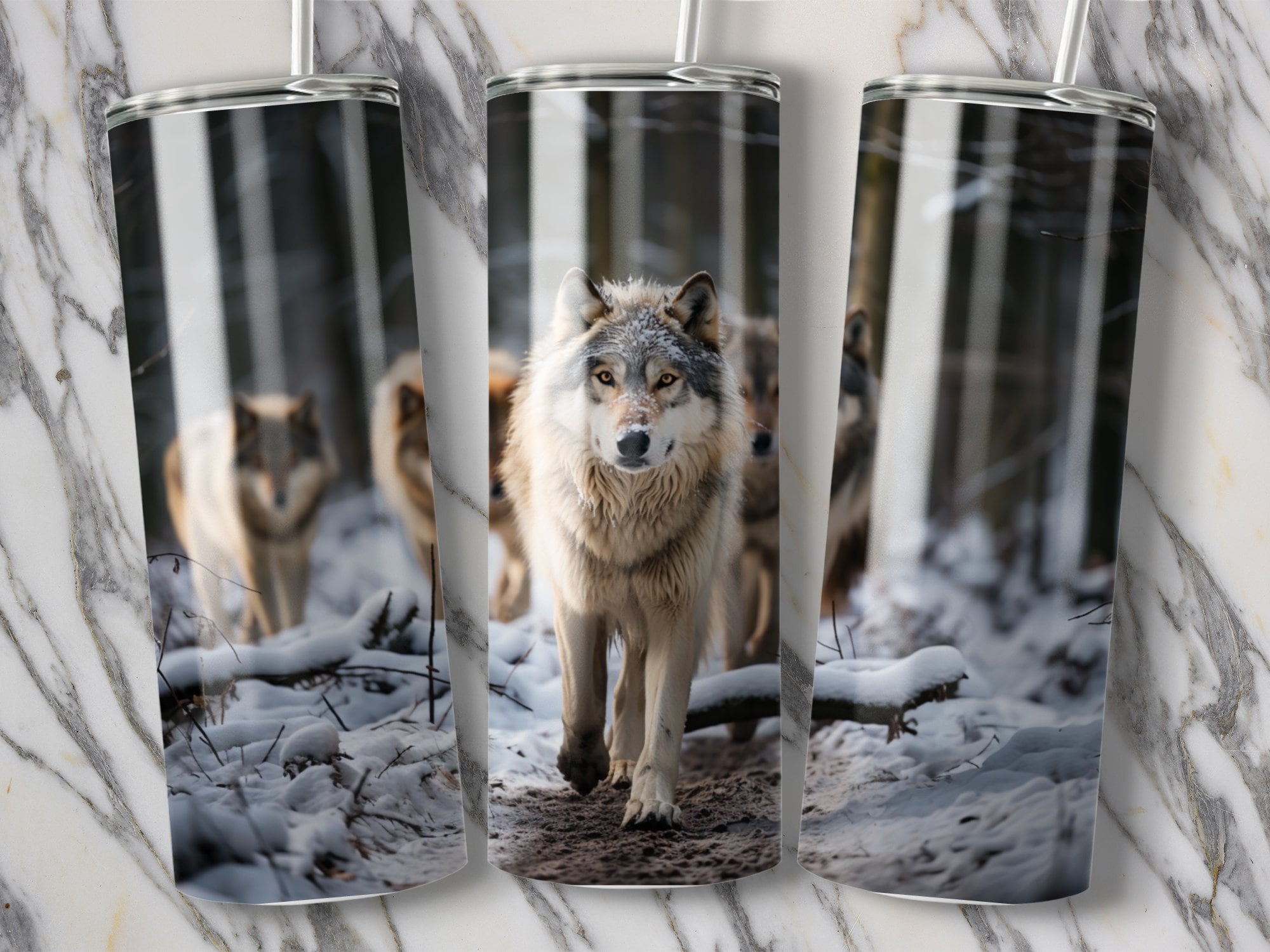Wolf Tumbler Wrap Sublimation Wolves Tumbler Wrap Design 20 Oz Skinny ...